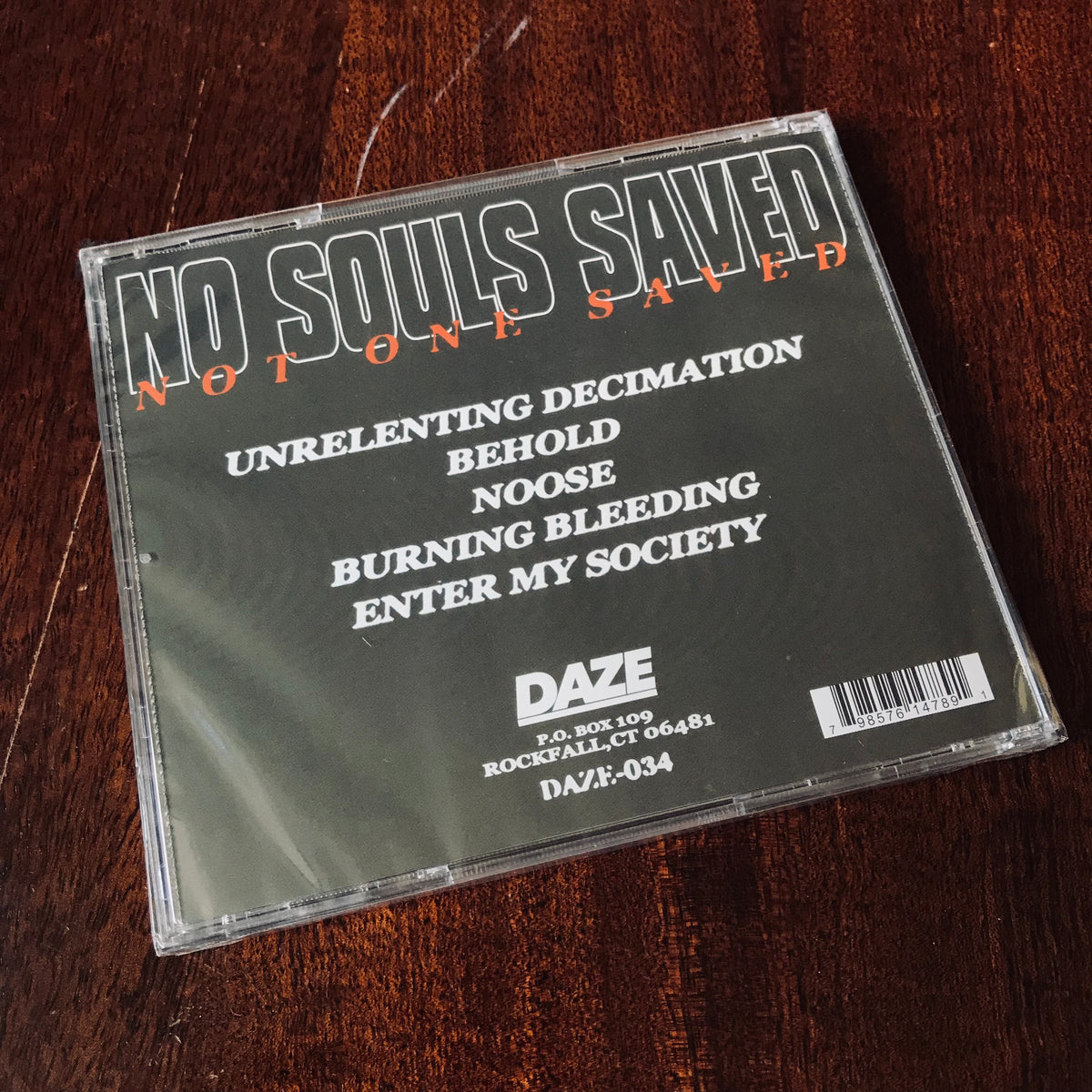 No Souls Saved - Not One Saved CD - DAZE HARDCORE – METEOR GEM